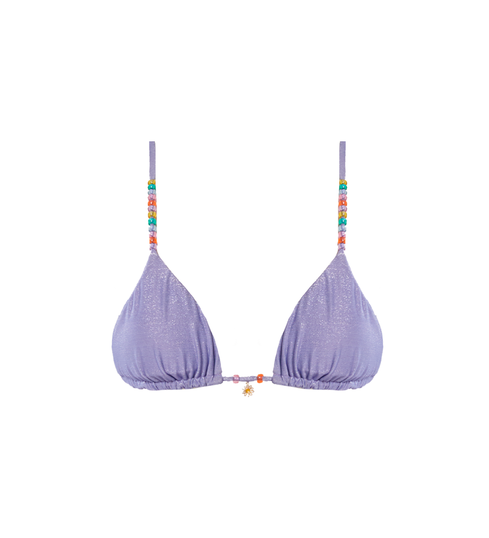 Iris Lilac Shiny Bikini Top Swimwear Capittana Capittana